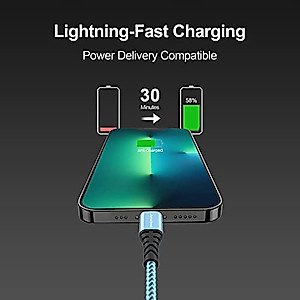 Amaitree Lightning Cable, 3Pack(3/6/6Ft) 3A Nylon Braided Fast Charging iPhone Charger Cable, USB-A to Lightning Cable for iPhone 14 Pro Max, Compatible with iPhone 14/13/12/11/XS/XR/8