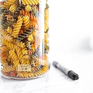 160 Clear Expiration Date Labels for Spice Jars - Waterproof Use by Food Date Labels for Containers - Best by Pantry Labels - Freezer Refrigerator Label - Kitchen Write On Labels Pantry Organization