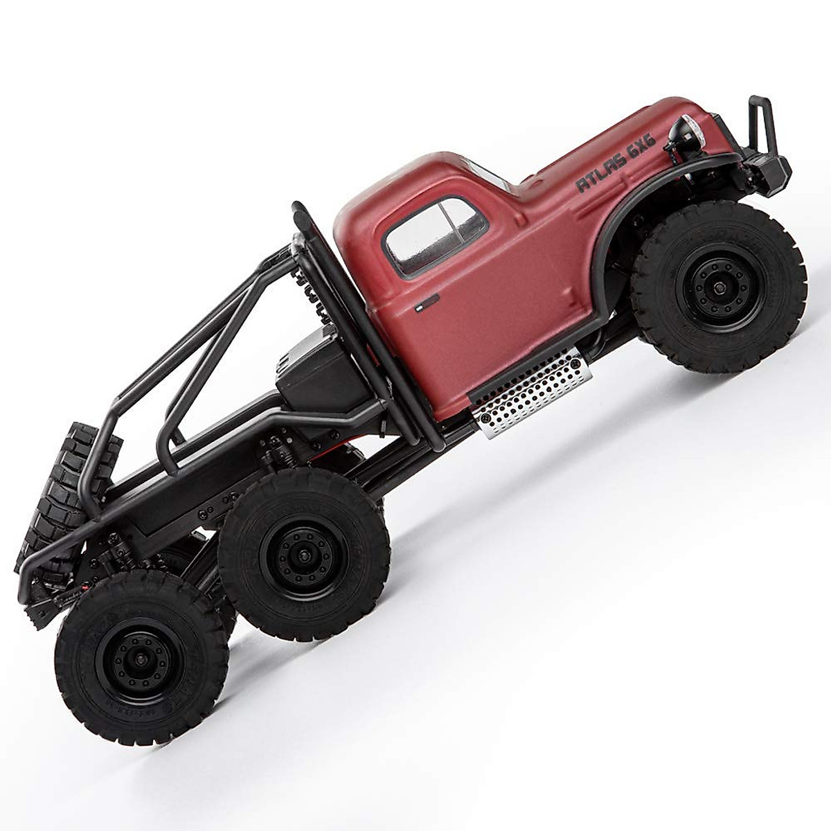Fms 1:18 Atlas 6X6 Crawler RTR Waterproof Remote Control Car with LED Lights All Terrain Hobby Off Road RC Truck Electric Toy for Kids and Adults (Red)