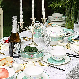 Pottery tableware,Dinnerware Set, Dishes/Plate/Bowl/Cup Set, Fine Bone China Dinnerware Sets, Collection Ceramic Dinner Sets, Christmas Dinnerware, Kitchen Sets for Home,56pcs Square Service for