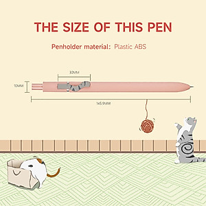 UIXJODO Cat Pens, 4 Pcs 0.5mm Cute Kawaii Pens Black Ink Pens Fine Point Smooth Writing Pens, High-End Series Cat's Tail Retractable Pens for Journaling Note Taking (4 Pcs Cat)