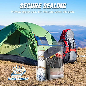 HIBAG 25 Gallon Jumbo Storage Bags, 35” x 24” Resealable Clear Bags with Handle, Extra Large XL Heavy Duty for Clothes Pillow Travel Moving, Pack of 10