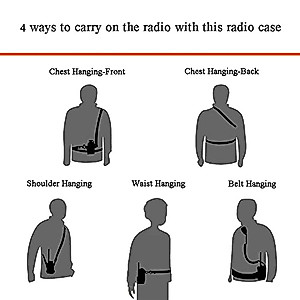 Two Way Radio Case Universal Pouch Bag Holster for GPS Kenwood Yaesu Icom Motorola Baofeng UV5R UV82 TYT UV5RA HYT 888S Retevis H777 Walkie Talkie Nylon Multi-Function