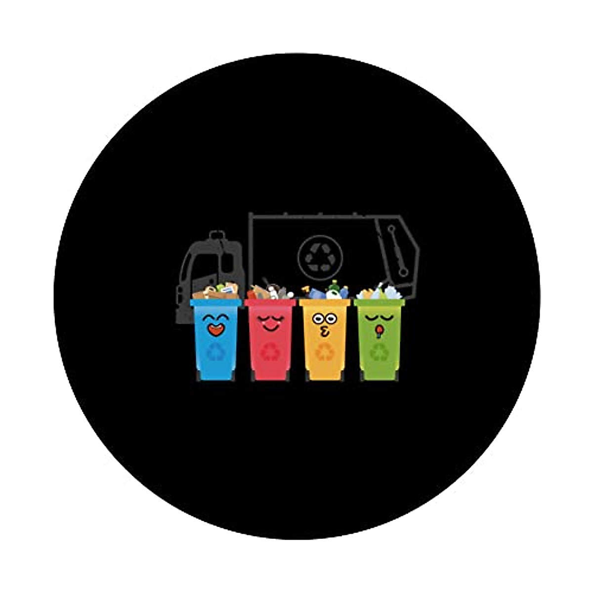 Recycling Landfill Waste Garbage Trash Can Dump Truck PopSockets Swappable PopGrip