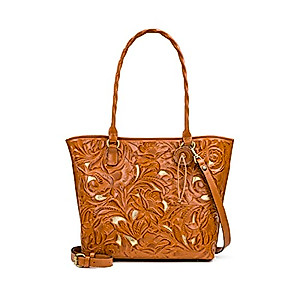 Patricia Nash, Adeline Tote, Burnished Cutout Tooled, Brown