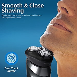 Men's Electric Shaver - LOBINH 3D Rechargeable Waterproof IPX7 Wet & Dry Shaving Electric Razor for Men with Pop-up Sideburn Trimmer