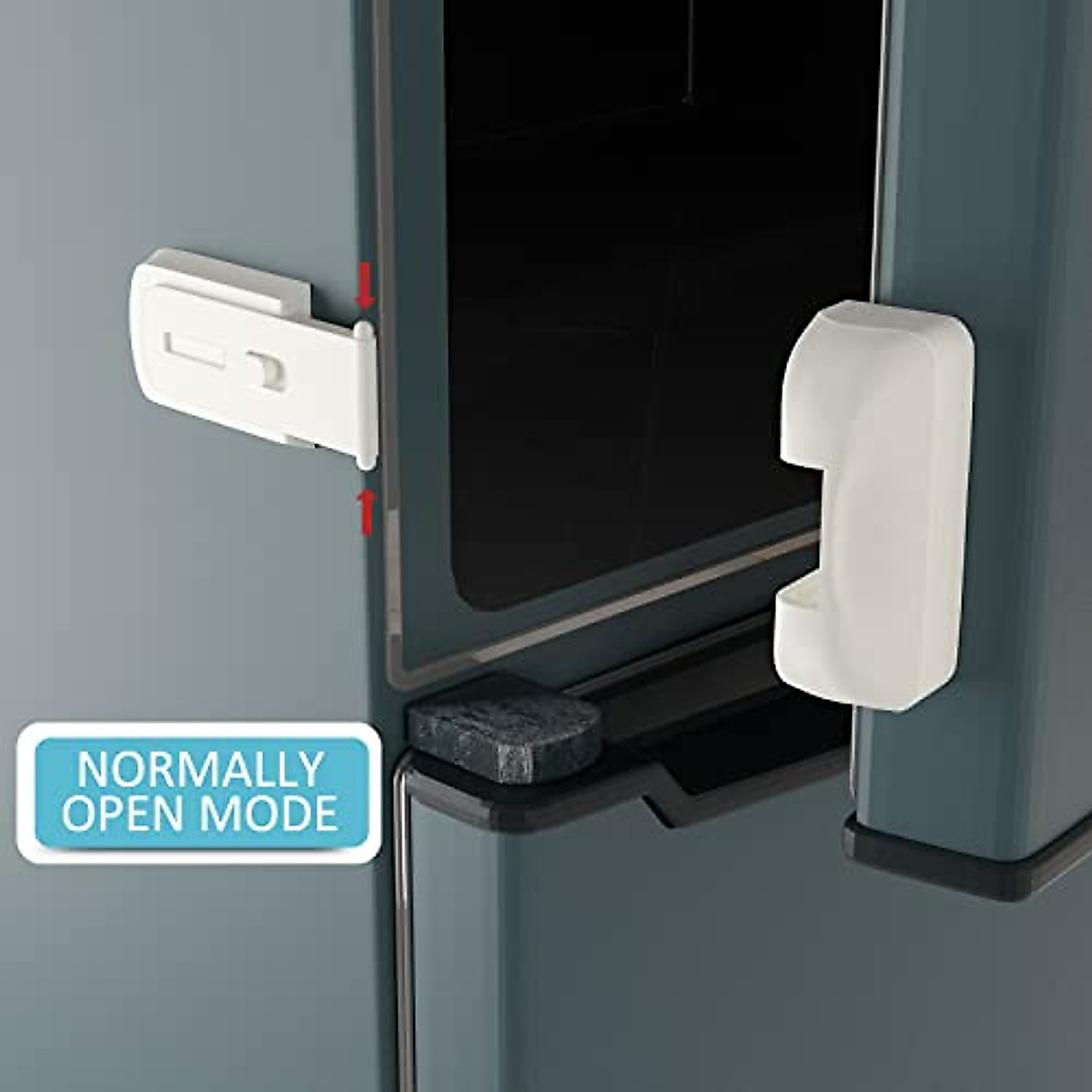 2 Pack Child Proof Fridge Lock, Refrigerator Fridge Freezer Door Latch to Keep Closed, Refrigerator Door Lock for Toddlers and Aging Seals, Easy to Install and No Unsightly Straps Required (White)