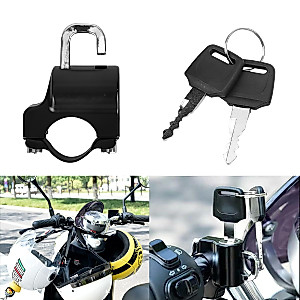 BELOMI Motorcycle Helmet Lock Anti-Theft, Universal Tamper-Proof Helmet Security Lock with 2 Keys & Wrench, Aluminum Alloy Safety Lock for Motorbike Scooter Street Bike, Handlebar Mount 22mm 7/8"
