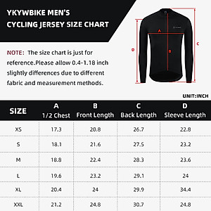 YKYWBIKE Cycling Jackets Men Fleece Winter Cycling Jersey for Men Softshell Jacket Long Sleeve Thermal Bike Jackets Cycling Clothing