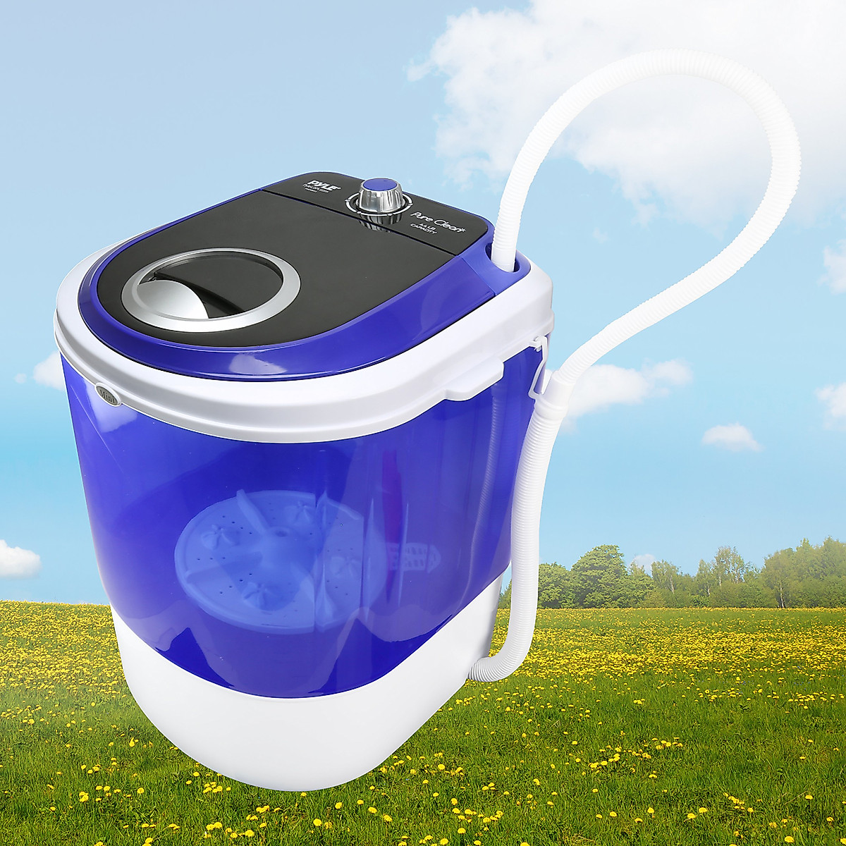 PURE CLEAN PUCWM11.7 Compact Home Washing Machine-Portable Mini Laundry Clothes Washer, Blue