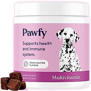 Pawfy Multivitamin Chews | 15 in 1 Premium Supplement | Immunity | Joints | Skin | Coat | Energy | with Vitamins, Oils & Minerals