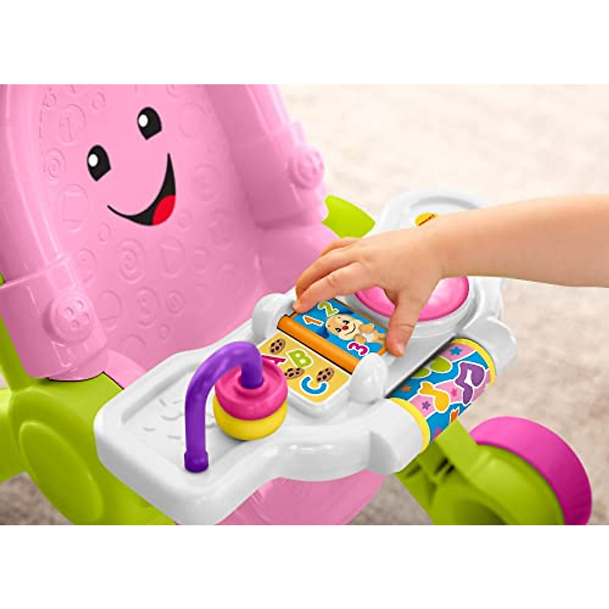 Fisher-Price Laugh & Learn Stroll & Learn Walker Gift Set, Musical Baby Walking Toy and Soft Doll for Infants Ages 9 Months and Older