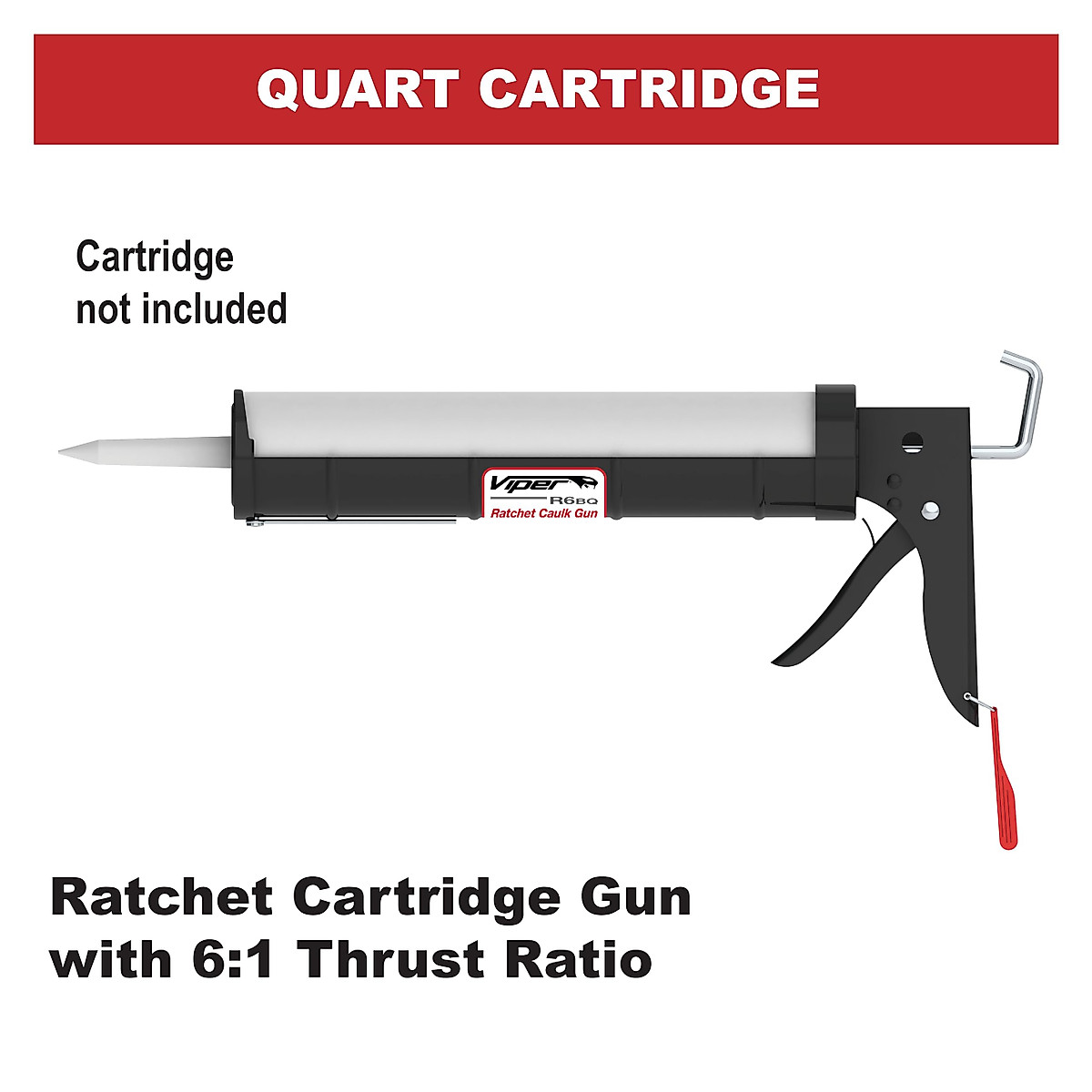 Albion Engineering R6BQ Viper Line Manual Barrel Ratchet Cartridge Caulking Gun, 1 Quart, 6:1 Drive