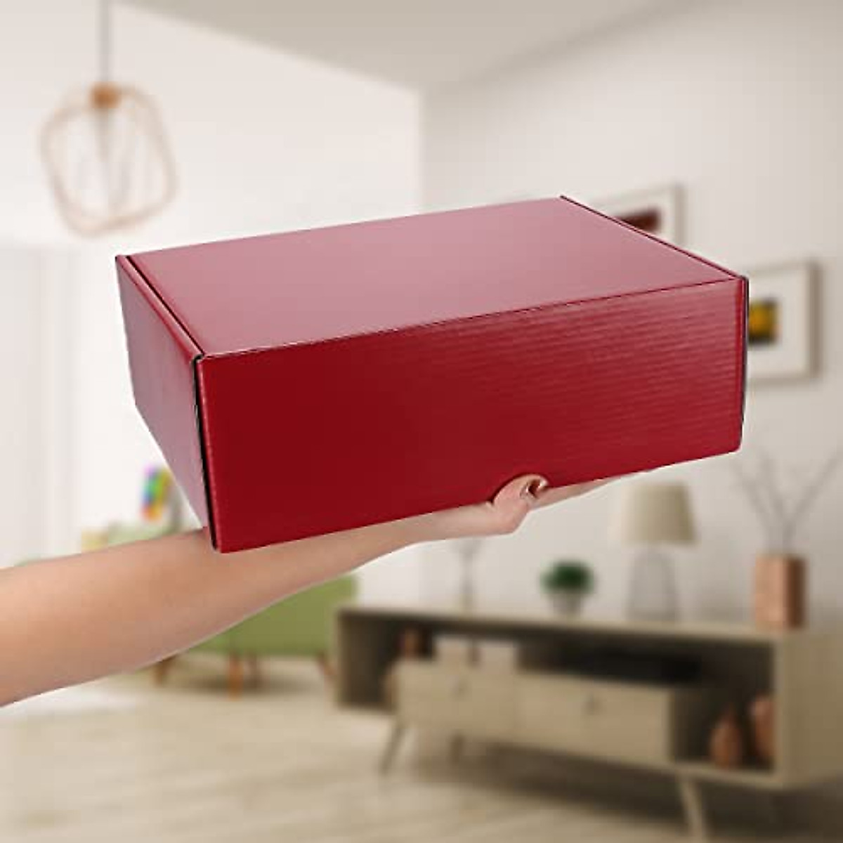 EYMPEU 12x9x4 Inches Gift Boxes Set of 20 Red Corrugated Cardboard Mailing Gift Wrap Boxes with Lids, Christmas Gift Wrapping, Small Business, Literature, Mailer