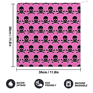 Lurnise Hand Towel Skull Hand Towels Dish Towel Lanyard Design for Bathroom Kitchen Sports