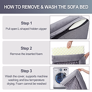 MIHIKK Orthopedic Pet Bed Deluxe Plush L-Shaped Couch with Waterproof Lining Bolster Sleeping Sofa with Removable Washable Cover & Nonskid Bottom for Jumbo Dogs, Gray