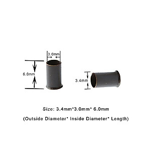 1000 Pcs Flare Euro Lock Copper Tubes Micro Rings Links Beads for I-Tip Human Hair Extensions 3.4x3.0X6.0mm (Dark brown)