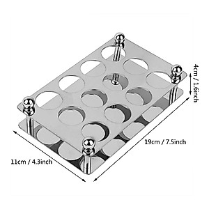 Yolispa Shot Glass Rack Stainless Steel Shot Glasses Holder Storage Drying Rack with 12 Holes Glass Holder