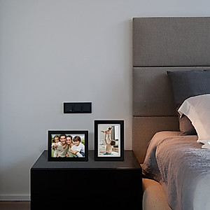 Egofine 5x7 Picture Frames Set of 4, Made of Solid Wood Covered by Plexiglass 3.5x5 and 4x6 with Mat or 5x7 without Mat, for Table Top Display and Wall Mounting Photo Frame White