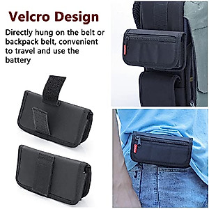 King Ma Small DSLR Camera Battery Bag Pouch Holder Case Camera Battery Waist Bag Suitable for AA Battery and LP-E6/ LP-E17/ FZ100/ FW50/ F550 and More, SD Card Holder Memory Card Case