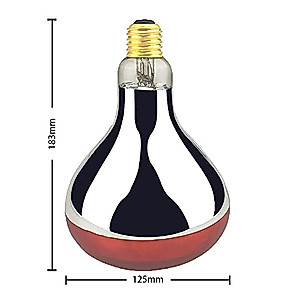 BONGBADA Heat Lamp Bulb R40 100 Watt 2 Pack Painted Red Infrared Glass Lamp Bulb for Food Service, Brooder Bulb, Chicks, Pet, Bathroom (Red Painted-1.0 Version, R40/125W)