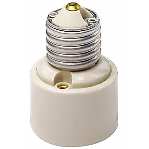 Leviton 2005 001-0-000 1-Piece Socket Adapter, 660 W, 250 V, Incandescent, Medium to Medium Base, Medium, White