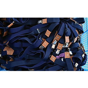 ZXEROYM Suspenders for Men Adjustable Y Back Elastic with Strong Clips Navy