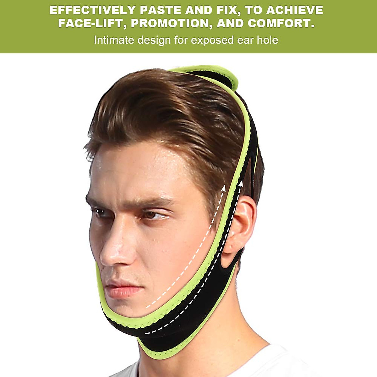 Face Slimming Strap Face Lifting Belt For Men, V Shaped Slimming Facial Strap, Anti-Wrinkle Anti Aging Face Lifting Firming Strap,Double Chin Removal Polyurethane Fibre Face Lifting Band For Men