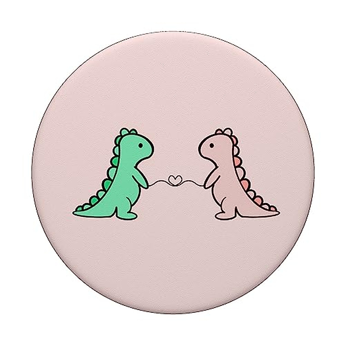 Funny And Cute Dinosaur T Rex Green Dino And Pink For Girls PopSockets Standard PopGrip