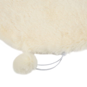 Pet Bed Round Plush Donut Bed Warm Comfy Pet Sleeping Mat with Small Ball for Warm Sleeping(S-Cheese White)