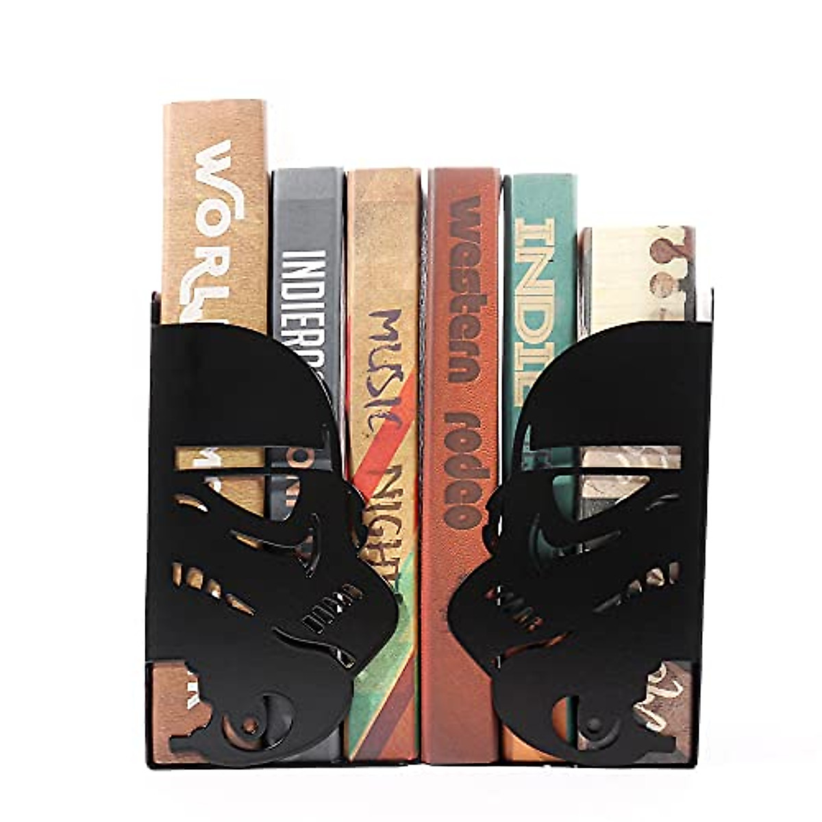 Imperial Stormtrooper Book Ends, Black Metal Mask Book Ends for Home Shelf Decorative, Heavy Duty Bookend Stormtrooper Book Stopper The Force Bookshelf Book Stand Books Support