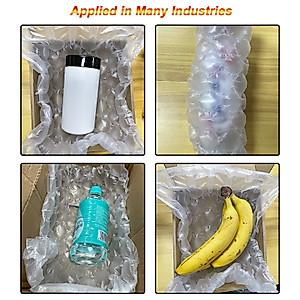 2 Rolls Air Cushion Film 985ft Length Each Roll, Total Length 1970ft, Size 15.7inch x 11.8inch, Air Pillow Bubble Bags Film, Air Cushion Machine Not Included