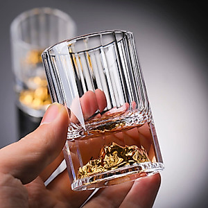 soyatak Shot Glasses 2 oz, Tequila Shot Cups Shot Glass Set Decorated with 24K golden hill, Funny Shot Cups,Crystal glasses for Decor(set of 2)