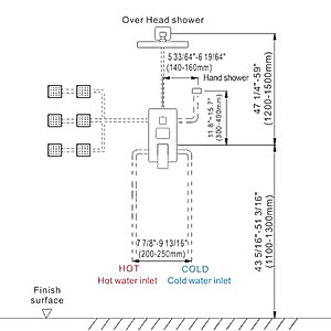 MONDAWE 12 IN Luxury Rain Mixer Combo System with 6-Jet and Handheld Spray, Wall Mounted Led Digital Display for 3-Spray Patterns, Matte Black