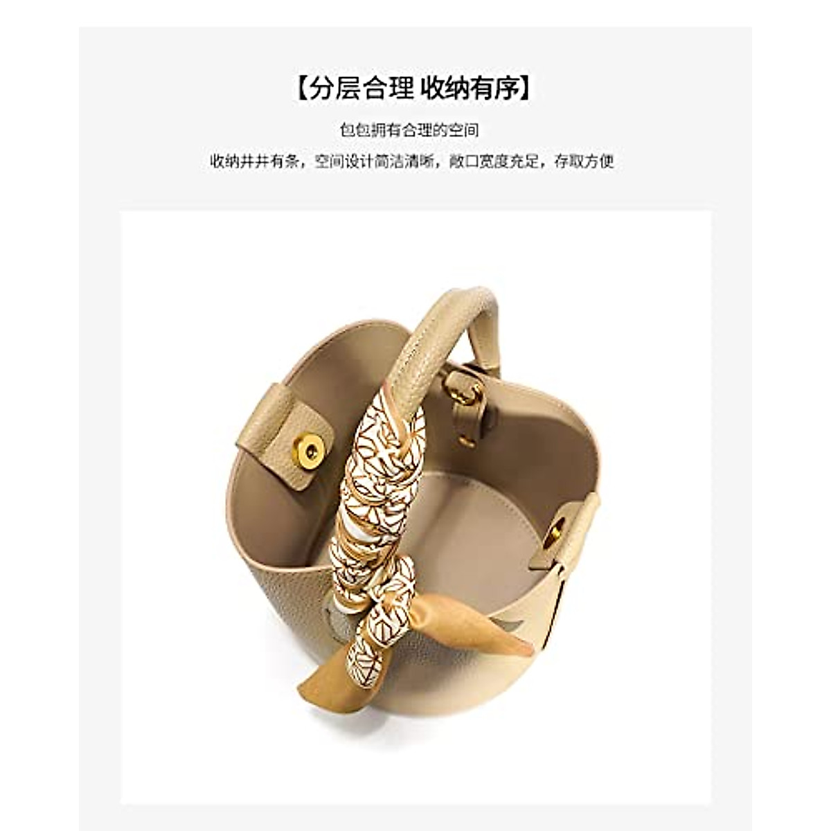 Leather Texture Bucket Bag Ladies Tote Bag Large Capacity Cross-Body Cabbage Basket Bag green