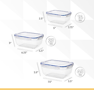 Superio Plastic Food Storage Container Set, BPA Free, Sealed Containers with Airtight Lids for Pnatry, Cupboard, and Fridge- Microwave and Dishwasher Safe (10) (3_Pack)