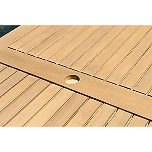 Brampton Patio Bloomington 7-Piece Outdoor Rectangular Dining Table Set | Teak Finish | Ideal for Patio and Indoors