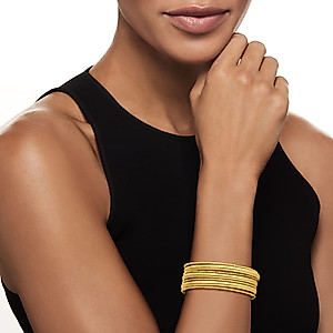 Ross-Simons Italian 18kt Gold Over Sterling Silver Jewelry Set: 7 Bangle Bracelets. 8.5 inches