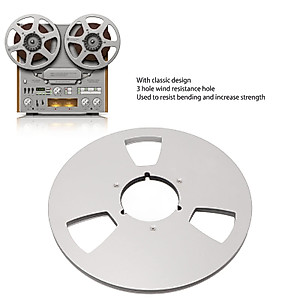 Recording Tape Reel, 1/4 10 Inch Empty Tape Reel, Universal Aluminum Alloy Empty Disc Opening Machine Parts for 1/4 Tape with 10 inch Diamete(Silver)