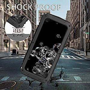 Simicoo Samsung Note 20 Ultra Metal Case with Screen Protector Military Rugged Heavy Duty Shockproof with Stand Camera Protector Full Cover case for Note 20 Ultra (Black)