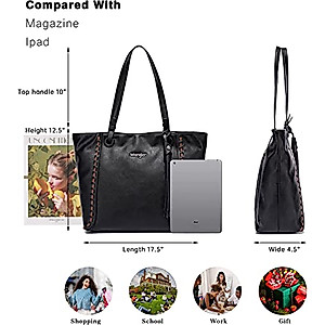 Montana West Wrangler Large Tote Bags Vegan Leather Purses Hobo Bags Women Shoulder Handbags, B2B-WG37-G8317BK