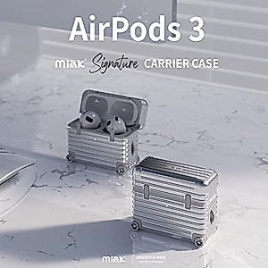 miak AirPods 3 Case Cover, Protective Cover with Keychain ONLY for Apple AirPods 3rd Generation, Supports Wireless Charging, Silver