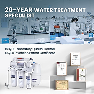 COMFEE’ 5-Stage Reverse Osmosis System, NSF Certified Water Filter for Under Sink, Easy DIY Installation, Ultra Safe Drinking Water Filtration System, Leak-Free RO System, Quiet Operation, 75 GPD