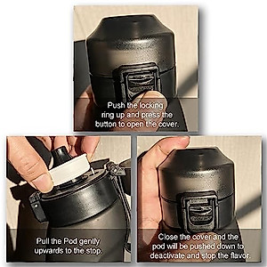 Airs up Bottle, 650 ml Drinking Bottle with Flavour, Airs Bottle Starter Set, with 7 Flavour Pods, Leak-proof Cup for Gym, Running, Outdoor, Water Bottle Sports Bottle (Black+ 7 Flavour Rings)