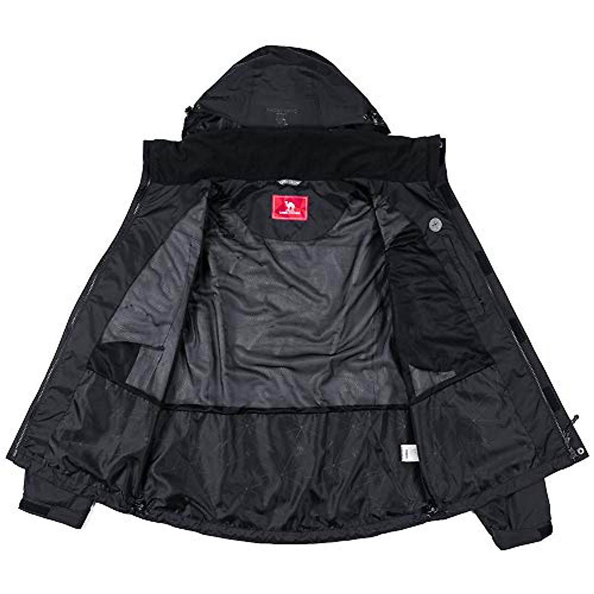 CAMEL CROWN Men's Lightweight Rain Jacket Waterproof Raincoat Windbreaker Hooded Active Outdoor Shell Jacket for Hiking Work (New Black, XXL)