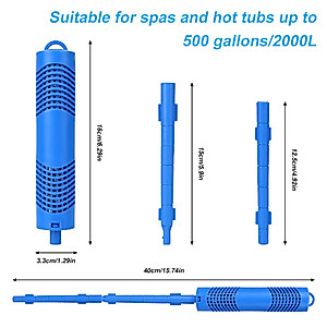 ACETOP Spa Mineral Stick 2 Pack Hot Tub Filter with 4 Months Lifetime Cartridge Universal for Spas Filters Swimming Pool Fish Pond (Blue)