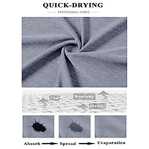 KEFITEVD Athletic Shirts for Men Breathable Quick Dry Gym Training Outdoor Running T-Shirt Short Sleeve Cool Shirt Light Grey