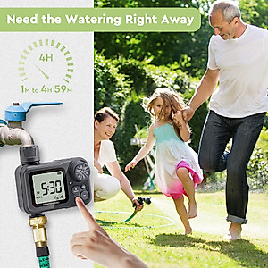 Moistenland Sprinkler Timer, Water Timer for Garden Hose, Water Hose Timer Outdoor, with Rain Delay/Manual/Automatic Watering System, IP54 Waterproof, 2.6 Inches Large Screen(1 Outlet)