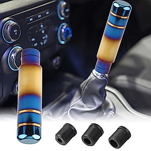 UGSHY 1 PC 5In Aluminum Alloy Heavy Weighted Shifter Knob, Metal Gear Stick Shifter Handle with Hread Adapters, Universal Weighted Gear Lever for Most Manual Automatic Transmissions (Baked Blue)
