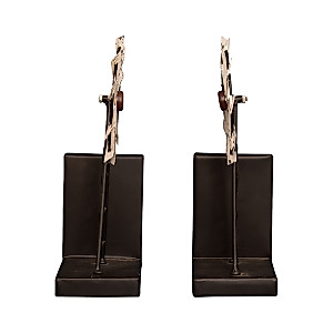 Foreside Home & Garden White Set of 2 Metal Windmill Bookends